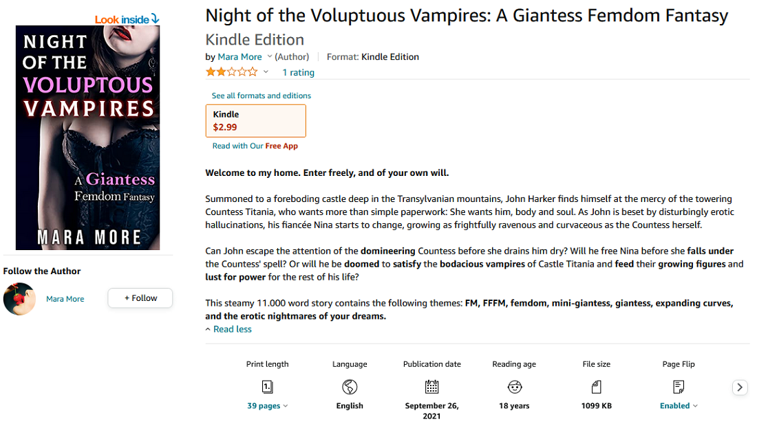 “Night of the Voluptous [sic] Vampires” by Mara More – There She Grows