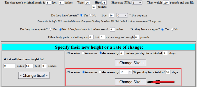 How to Use the Sizechange Calculator – There She Grows